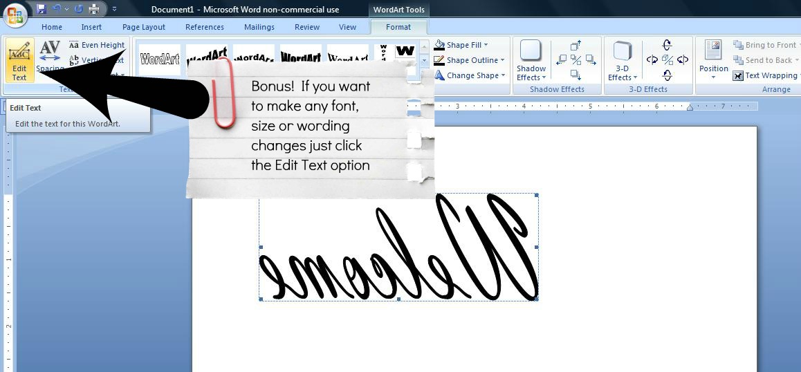 how to reverse image {and text} in word - the space between