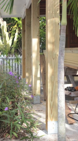 curb appeal idea - chunky patio posts - the space between