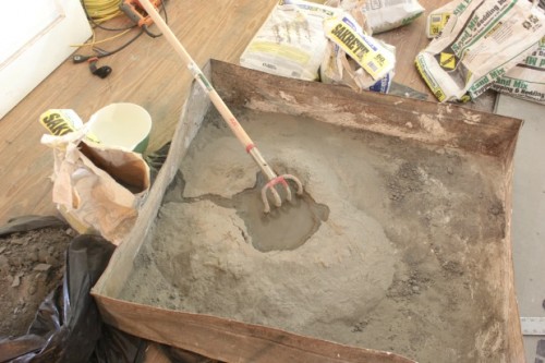how to DIY a shower pan preslope - the space between